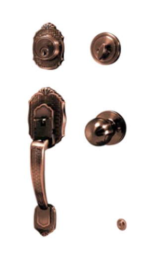 Prima Home Depot | Creston Main Door Handleset (Antique Brass)